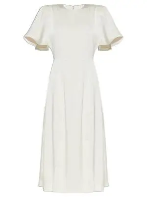 ROTATE BY BIRGER CHRISTENSEN Satin Slit Midi Dress - White