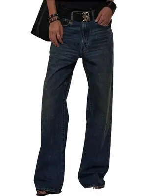 R13 Faded Wide-leg Jeans - Black