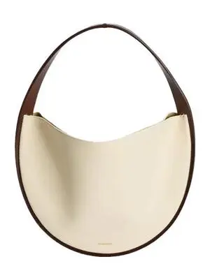 JIL SANDER Jil Sander Pivot Logo Embossed Shoulder Bag Eggshell