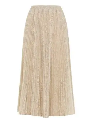 Ermanno Scervino Pleated Lace Midi Skirt - No