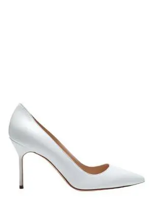 Manolo Blahnik Manolo Blahnik Nappa Leather Pointed Toe Pumps White