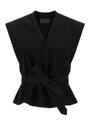 LEMAIRE Belted Chasuble Vest - Black