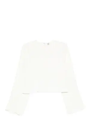 TOTEME Long Sleeve Crewneck Top - White