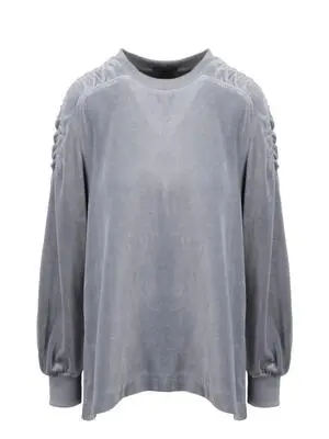 Alberta Ferretti Ruched Chenille Sweatshirt - Gray