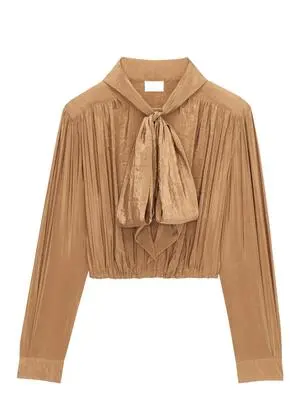 Saint Laurent Lavallière Blouse - Caramel
