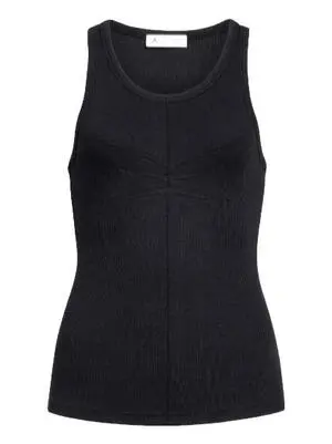 Alaïa Alaia Ribbed Tank Top With Provincial Road Embellishment Black