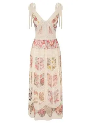 Zimmermann Spliced Print Daylight Slip Dress - Nude