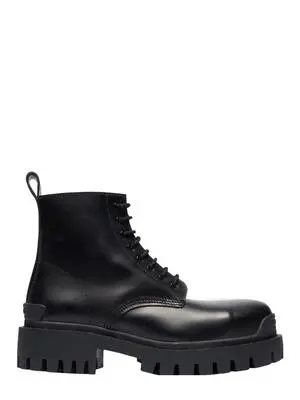 Balenciaga Strike Lace-up Boots - Black