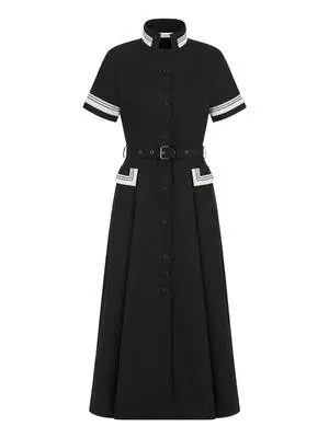 Dior Mid-length Flared Shirtdress With Tassels - Black