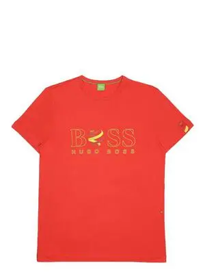 Hugo Boss T-shirt With Round Neck And Short Sleeves - Red