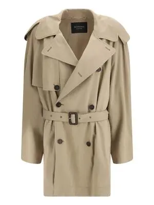 BALENCIAGA Balenciaga Belted Double-Breasted Trench Coat