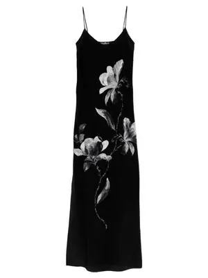 Ermanno Scervino Strappy Floral Print Maxi Dress - Black