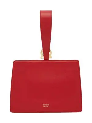 FERRAGAMO Gancini Clutch - Flame Red
