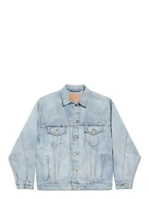 Balenciaga Tape Pattern Denim Jacket - Light Blue
