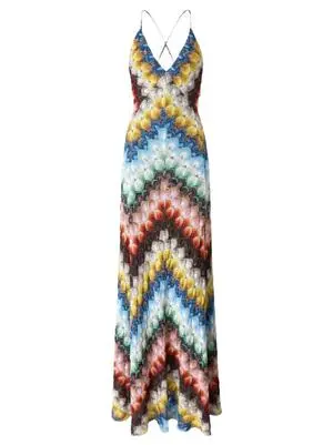 Missoni Zig-zag V-neck Maxi Dress - Multicolor
