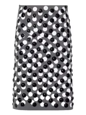 Fendi Studded Zip Midi Skirt - Black