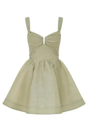 Zimmermann Rebellion Drape Mini Dress - Palm