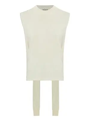 RÓHE Sleeveless Open Back Knitted Top - Off White