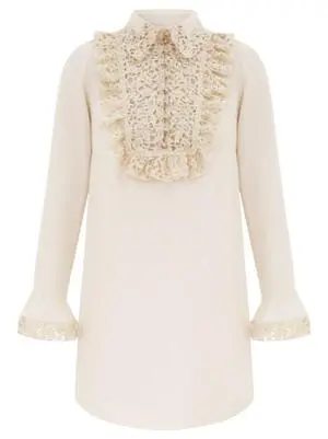 Zimmermann Lace Trim Mini Dress - Cream