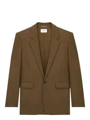 Saint Laurent Single-breasted Jacket - Kaki