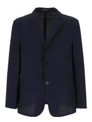 Emporio Armani Single-breasted Seersucker Blazer - No