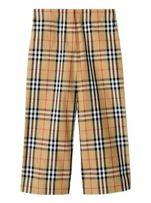 Burberry Check Trousers - Sand Beige