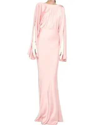 Norma Kamali Long Sleeve Maxi Dress - Pink