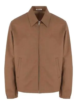 Auralee Zip-up Long-sleeved Jacket - Brown
