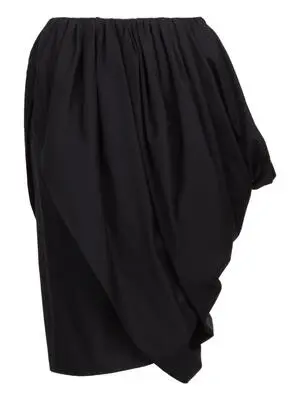 Chloé Knee-length Wrap Skirt In Cotton Poplin - Black