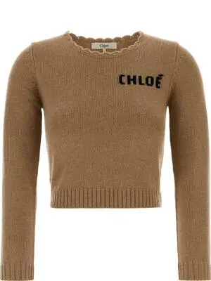 CHLOÉ Chloé Cropped Logo Sweater