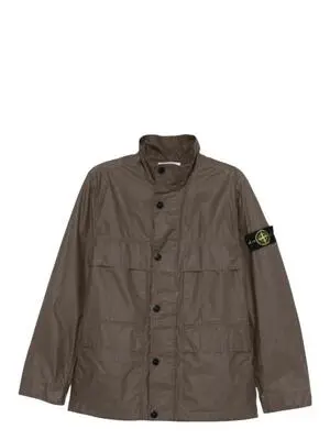Stone Island Stand Collar Casual Jacket - Brown