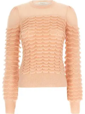 Zimmermann Hypnotic Scallop Crewneck Jumper - Nude