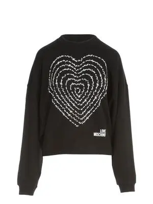 Moschino Heart Print Sweatshirt - Black