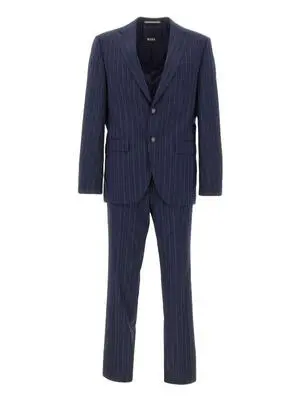 Hugo Boss Two-piece Striped Tailored Suit - Black