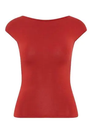 ST. AGNI Backless Knit Top - Red