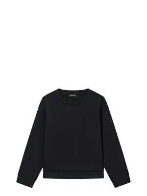 Emporio Armani Emporio Armani Layered Crewneck Sweatshirt With Nylon Hem Black