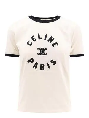 CELINE Celine Triomphe Logo T-Shirt In Cotton Jersey