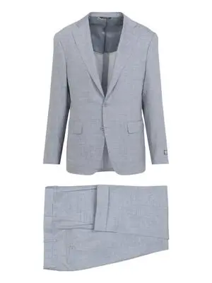 Canali Button-fastening Linen Suit - Gray