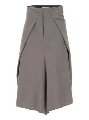 Victoria Beckham Asymmetrical Midi Skirt - Gray