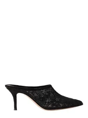 GIANVITO ROSSI Lace High Heel Pointed Toe Sandals - Black