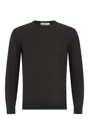 ROBERTO COLLINA Crew Neck Long Sleeve Knit Sweater - Black