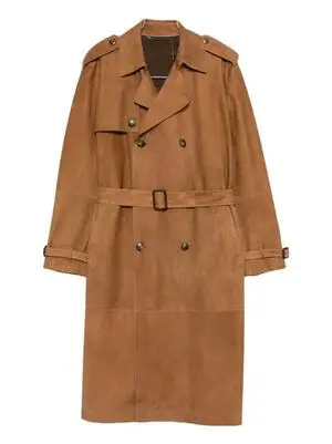 Canali Long-sleeved Trench Coat - Brown