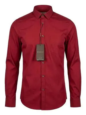 Gucci Logo Long-sleeved Shirt - Red