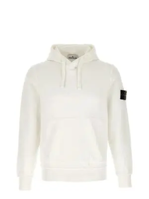 Stone Island Stone Island Logo Patch Drawstring Hoodie White