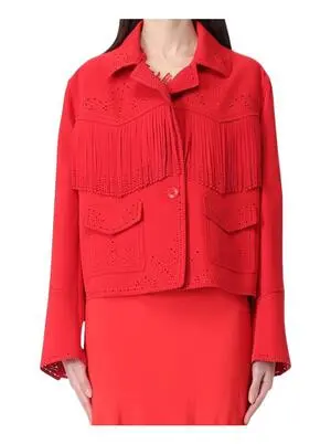 Ermanno Scervino Fringe Laser-cut Jacket - Red