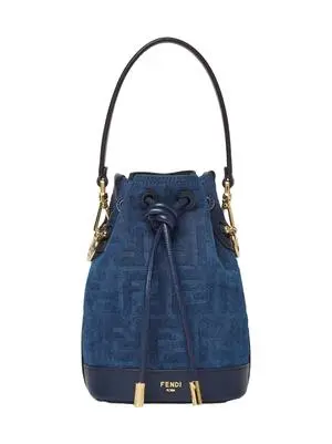 Fendi Mon Tresor Ff Jacquard Bucket Bag - Blue