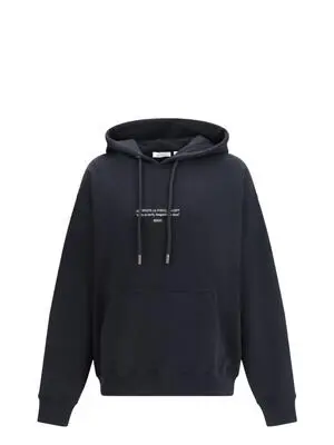 Off-White Drawstring Hooded Sweatshirt - Black
