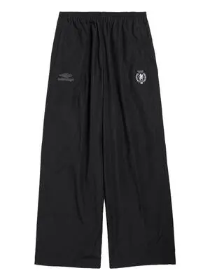 Balenciaga Logo Patch Wide-leg Sweatpants - Black