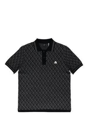 Moose Knuckles Short Sleeve Polo Shirt - Black