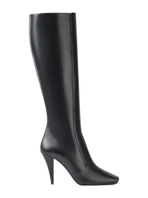 Givenchy Sliced Square Boots In Shiny Leather - Black